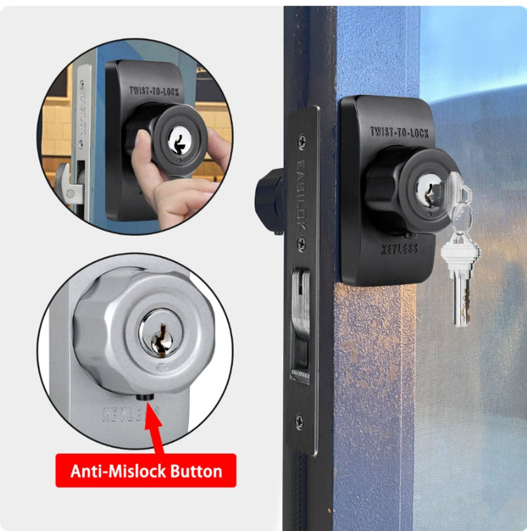 Twist to Lock storefront door lock keyless with unpickable Night Latch ...
