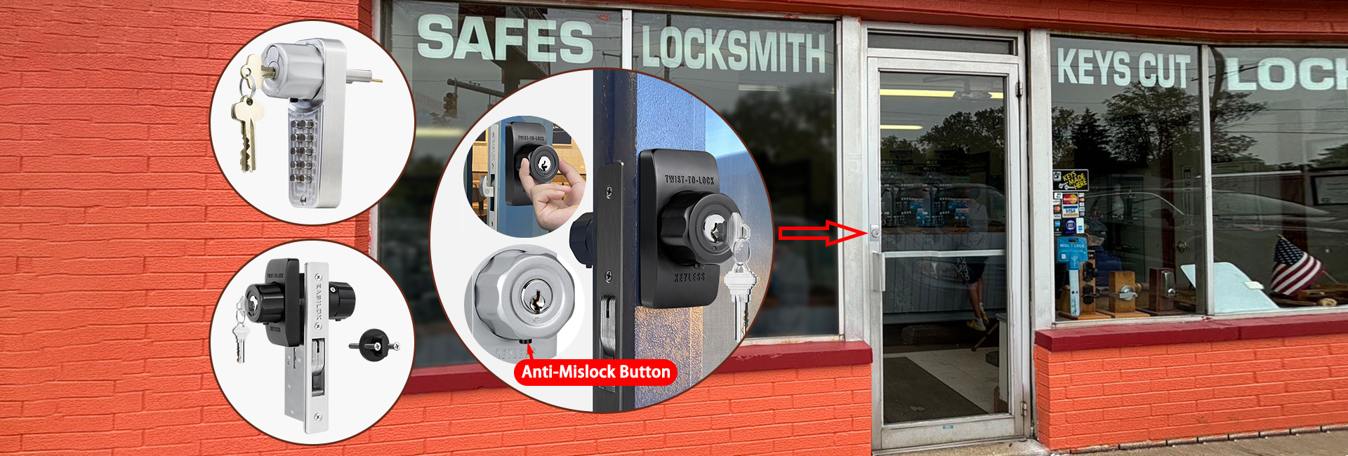 The ONLY Smart Storefront Door Lock replacement with mechanism-based ...